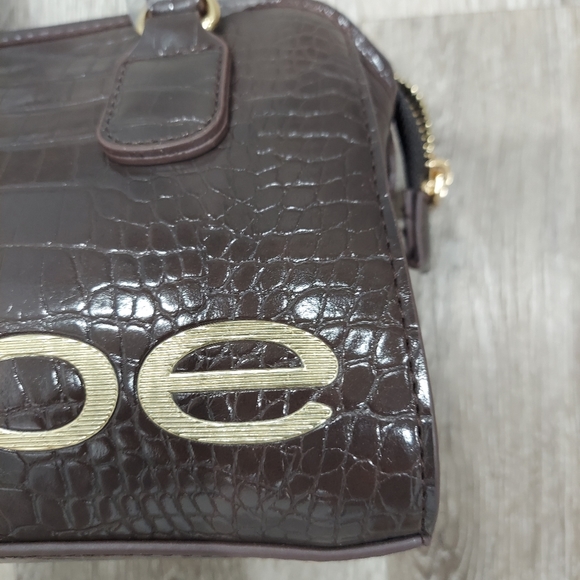 bebe | Bags | Nwt Bebe Chocolate Brown Fabiola Mini Croco Crossbody ...
